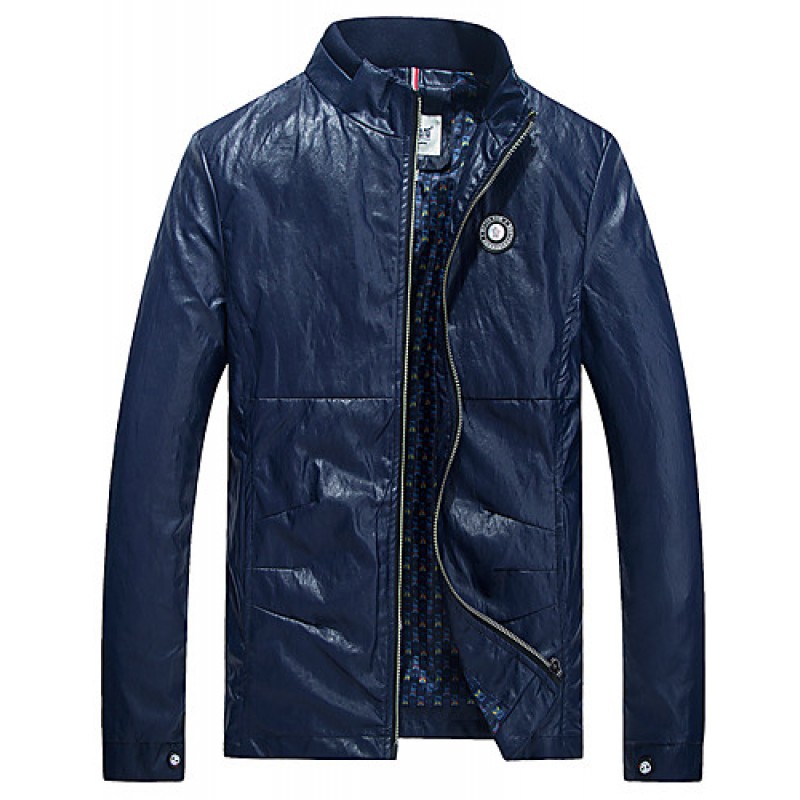 Men's Long Sleeve Casual / Work / Formal / Sport Jacket,PU / Cotton ...